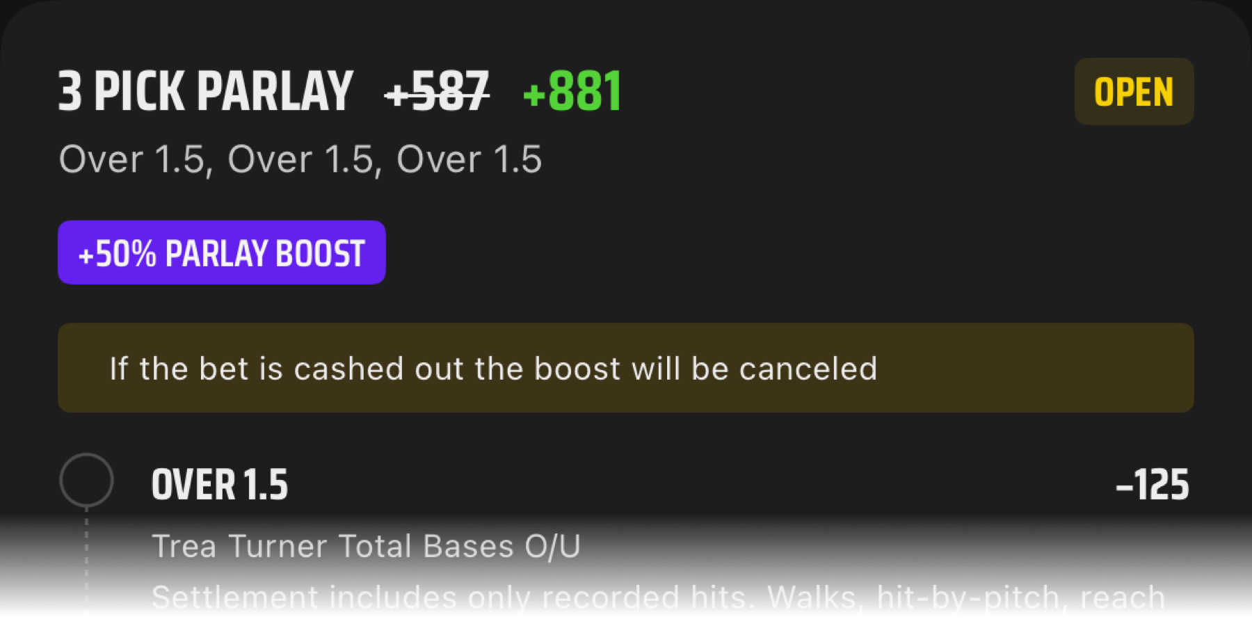 3-leg Parlay on DraftKings Sportsbook